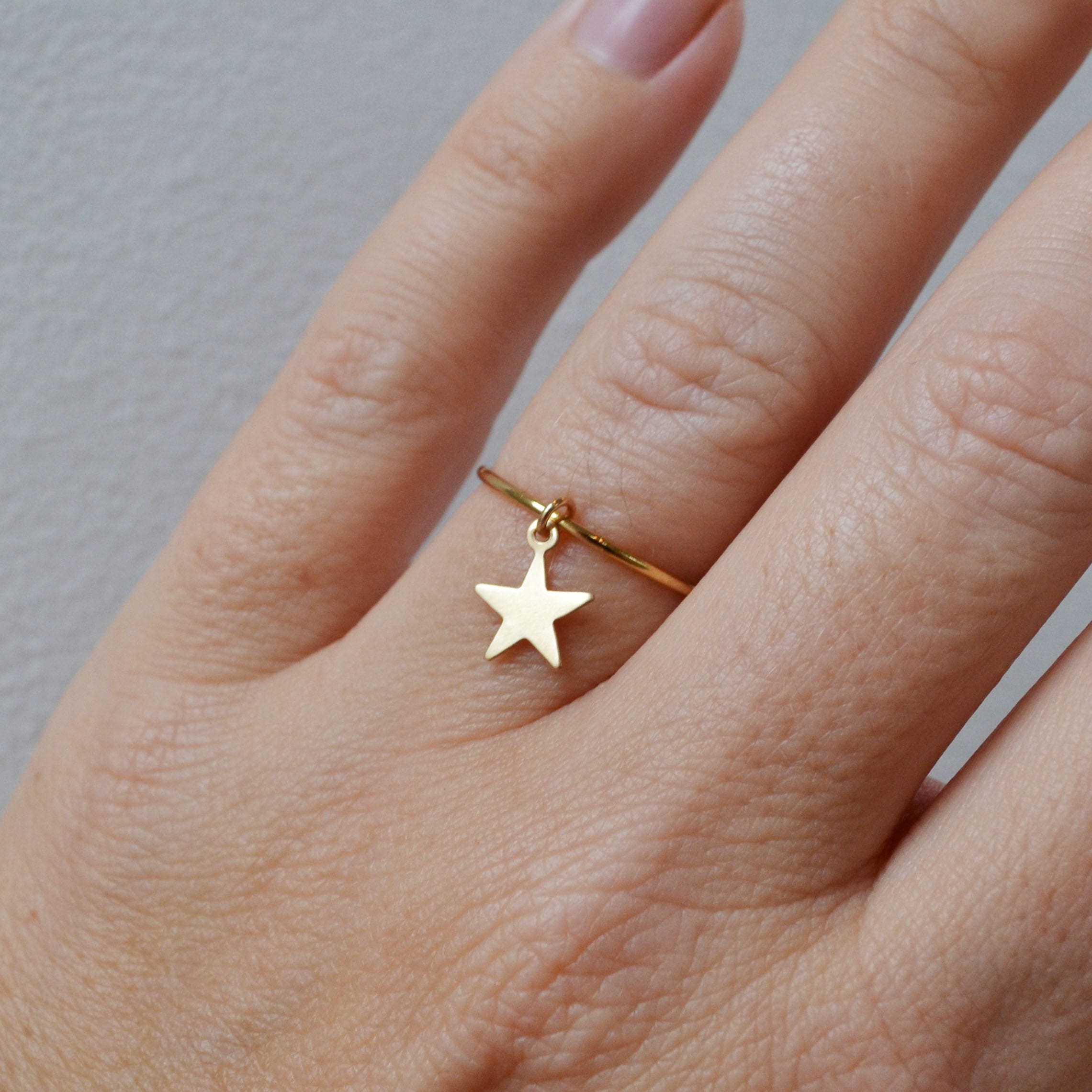 Celestial Star Ring Gold Star Ring Star Charm Ring Gold - Etsy