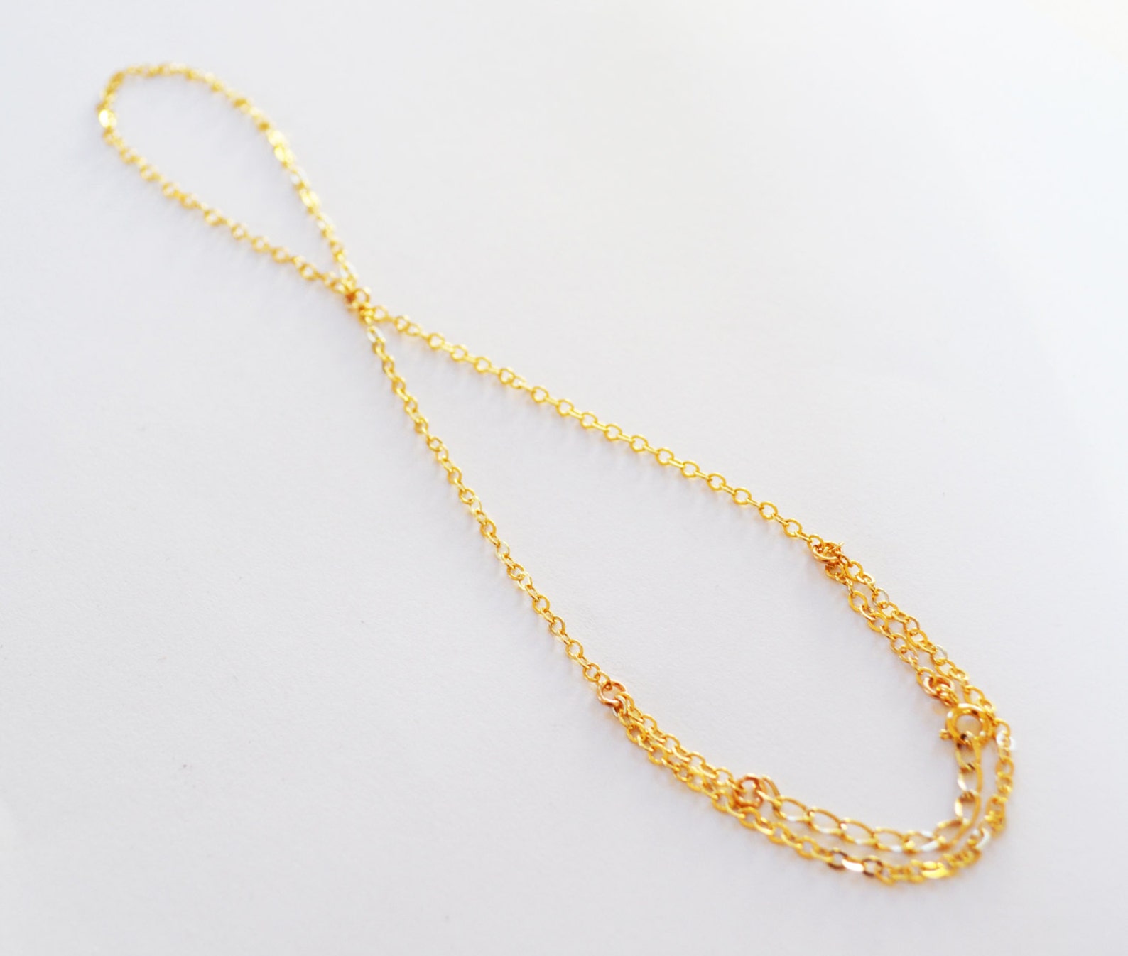 14K Gold Hand Chain, Finger Bracelet, Chain Ring Bracelet- Gold Filled ...