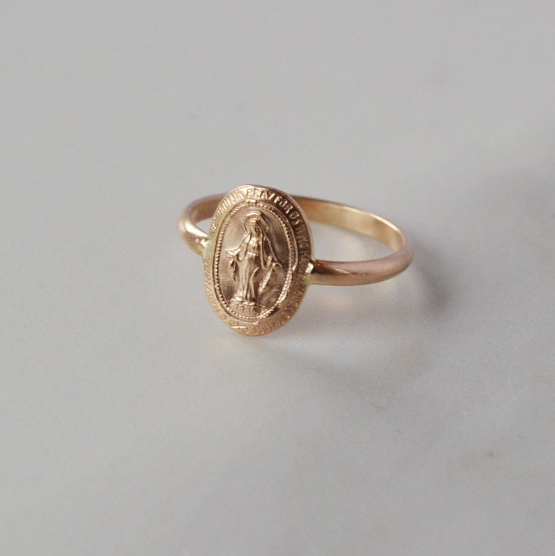 Small Mary Ring, Sterling Silver Virgin Mary Ring, Miraculous Metal ...