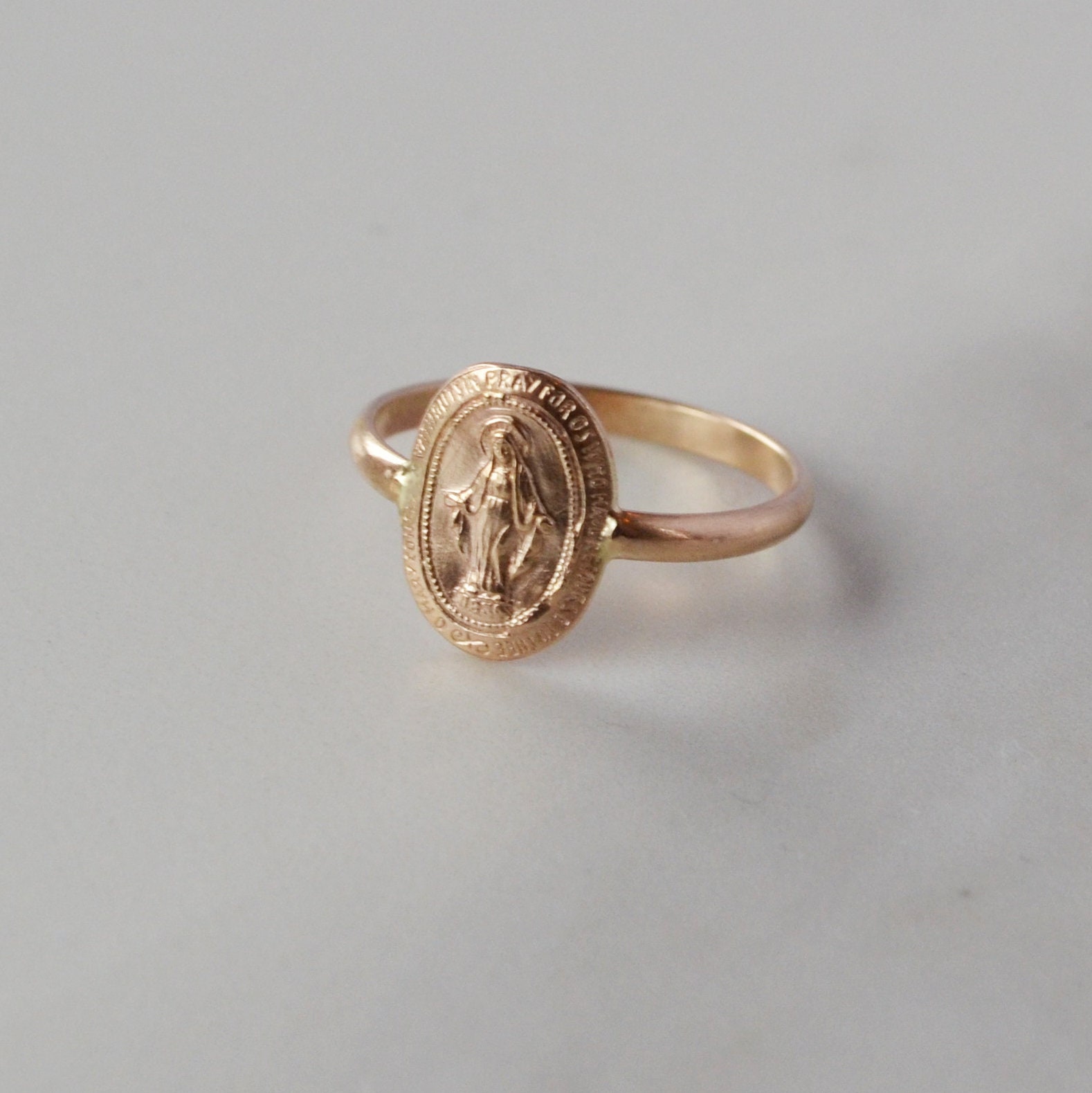 Small Mary Ring Sterling Silver Virgin Mary Ring Miraculous | Etsy