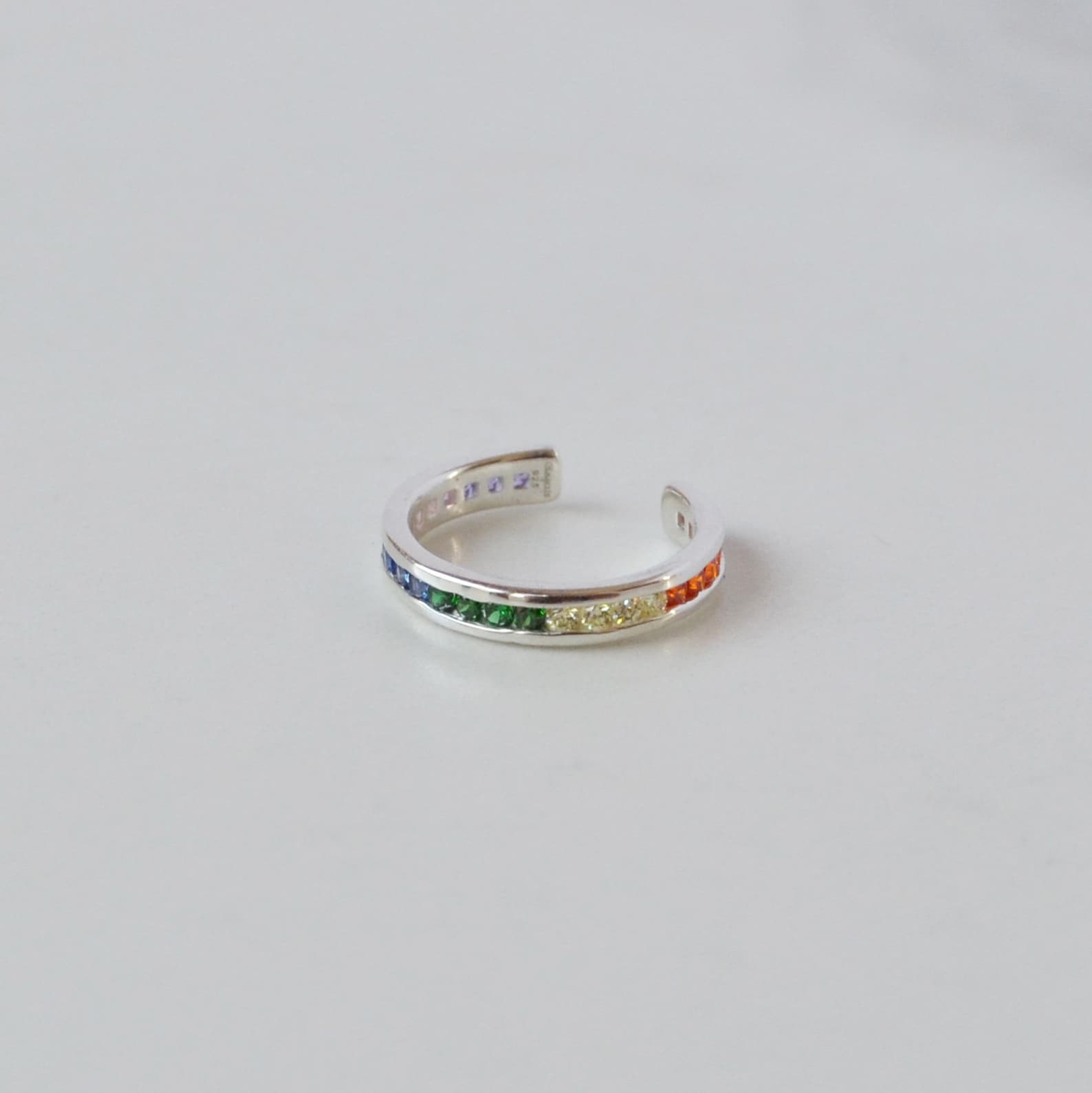 Rainbow Ear Cuff Pavé Diamond Ear Cuff Gold Huggie Cuff Non | Etsy