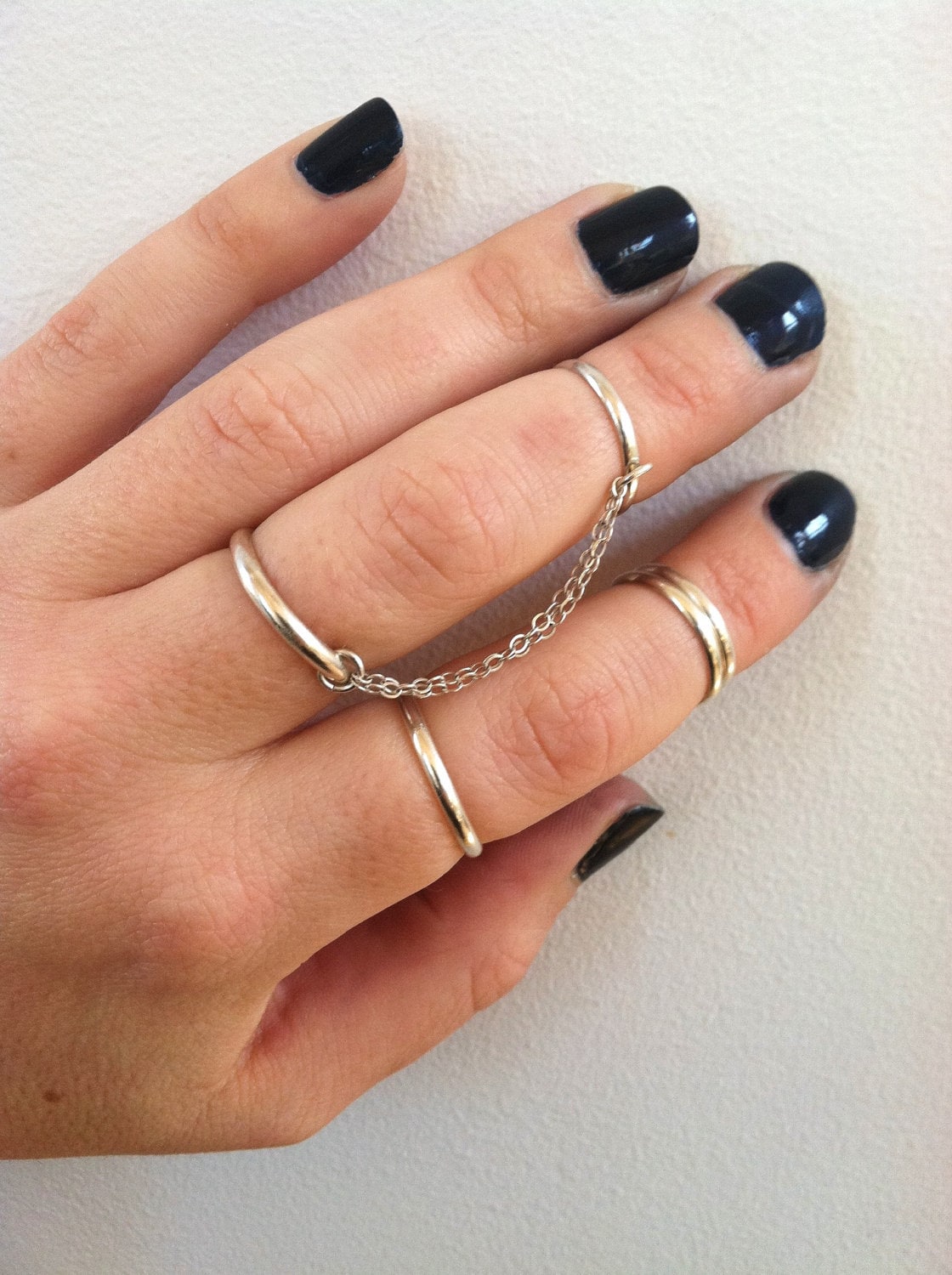 Silver Midi Ring Set of 2 Sterling Silver Stacking Rings | Etsy