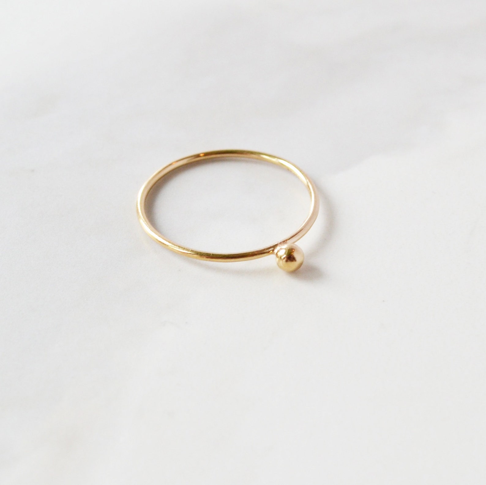Gold Ball Ring, Gold Filled Stacking Ring, Gold Stacker, Delicate Gold ...