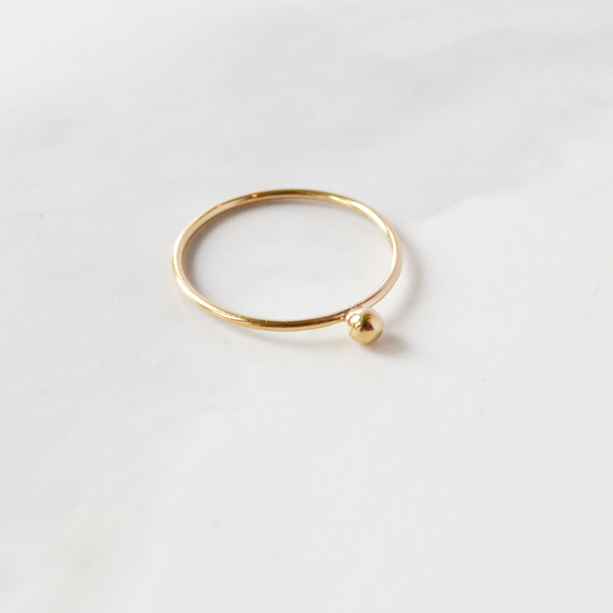 Gold Ball Ring Gold Filled Stacking Ring Gold Stacker | Etsy