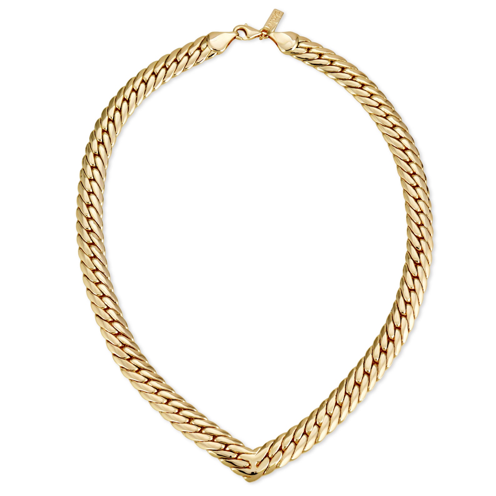 Chevron Statement Collar Necklace, Wide Gold Herringbone Chain Necklace ...