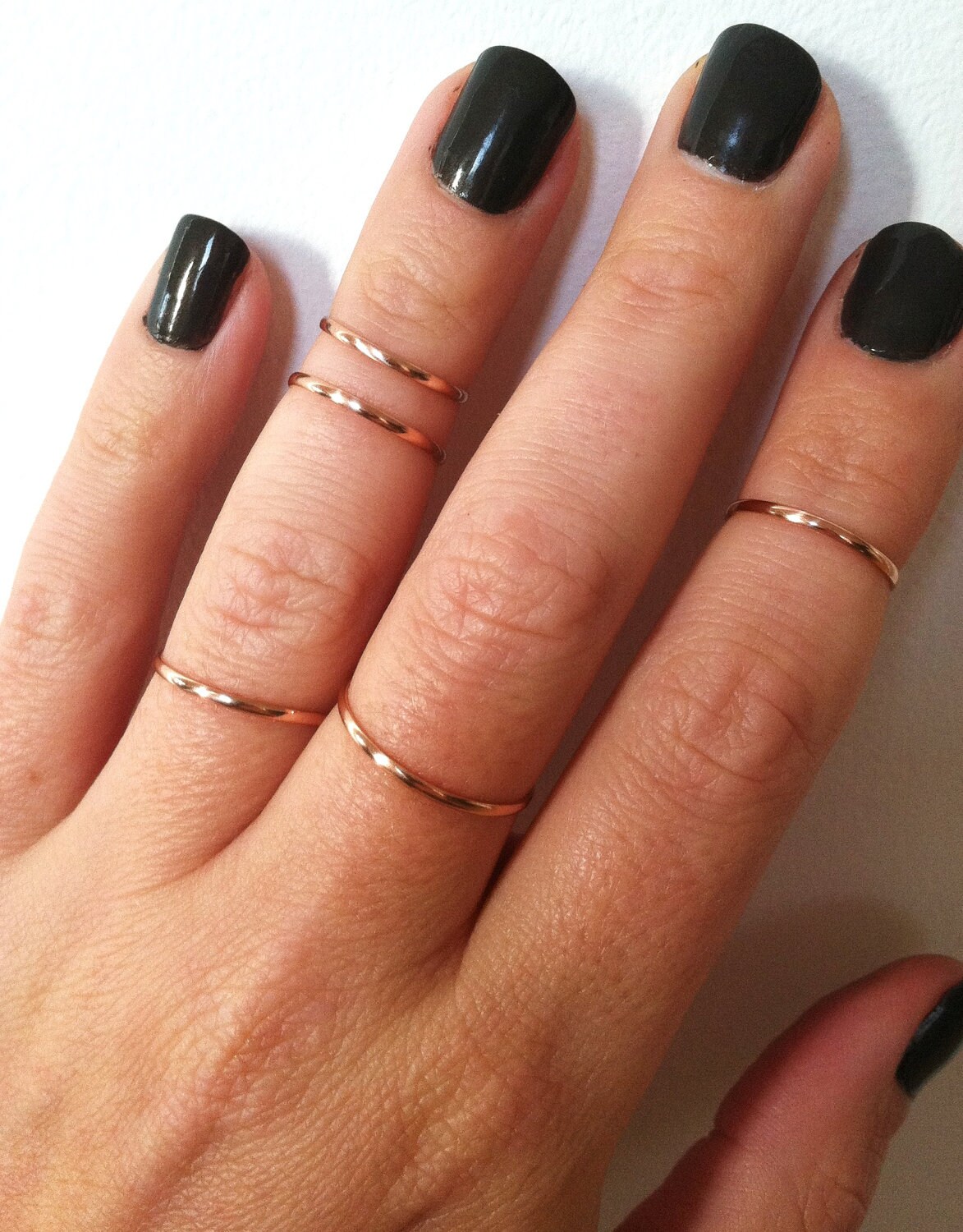 5 Golden Rings Holiday Gift Set Set of Gold Stacking Rings - Etsy