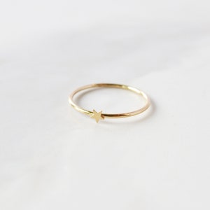 Gold Star Ring, Celestial Ring, Gold Filled Stacking Ring, Star Stacker, Delicate Gold Ring ...