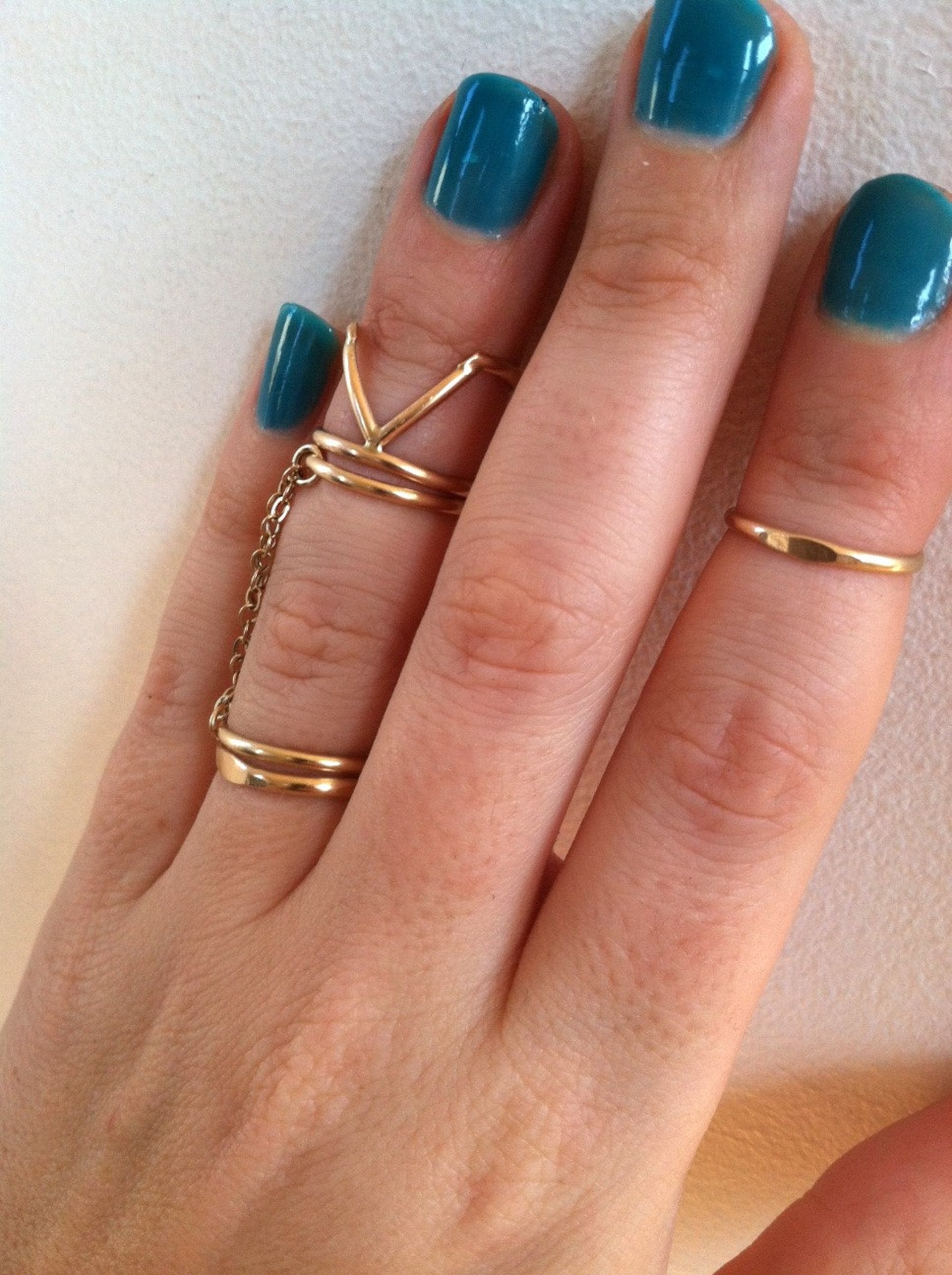 Handcuff Ring, Double Chain Ring, Double Band Ring, Connected Ring ...