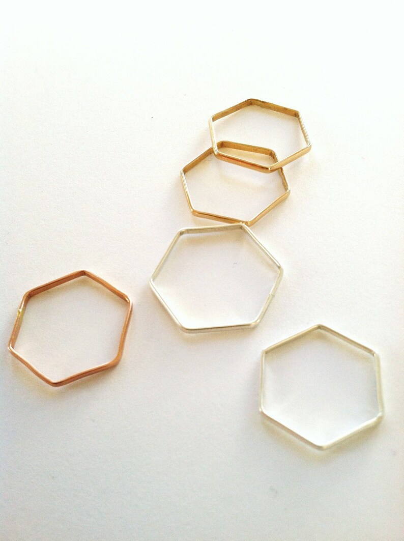 Gold Hexagon Stacking Ring 14K Gold Filled Hexagon Ring | Etsy