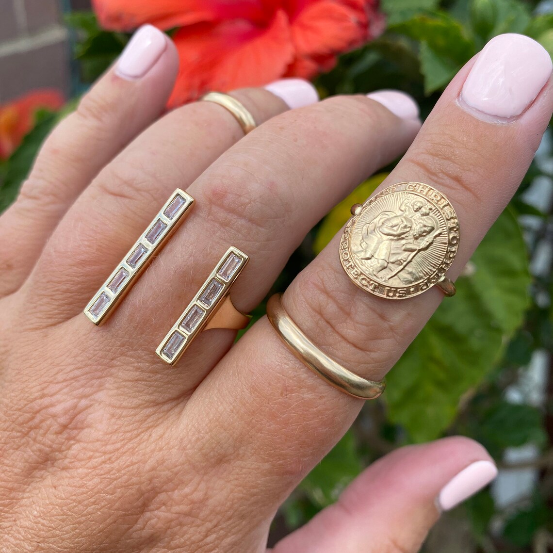 St. Christopher Ring 14K Gold Filled Religious Medallion | Etsy