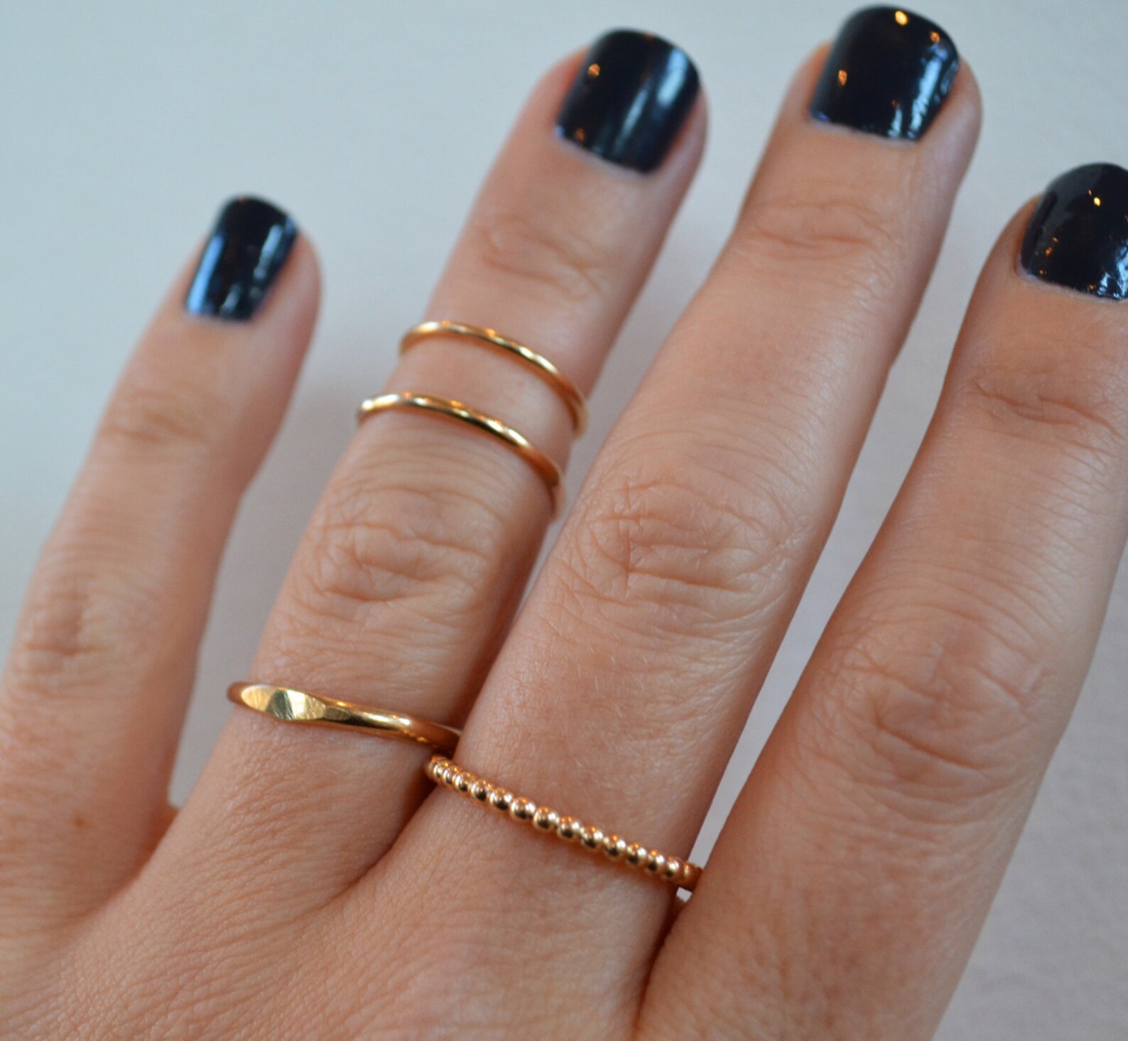 Ring Gift Set 4 Gold Rings 14K Gold Filled Stacking Rings | Etsy