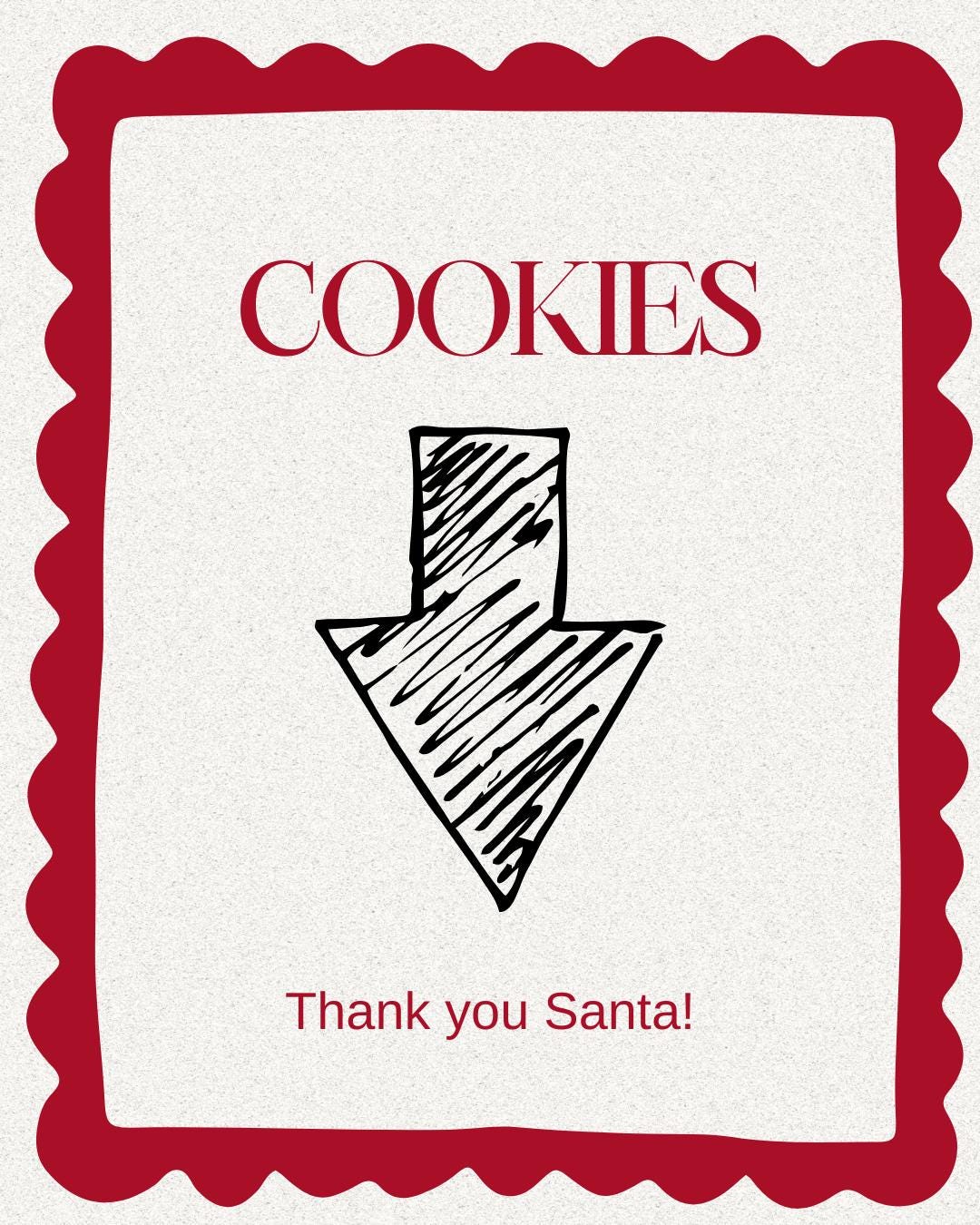 Santa Cookie Sign - Printable Holiday Decor - Etsy