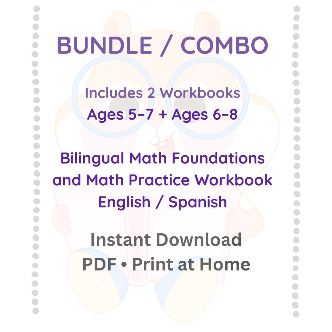 BUNDLE Bilingual Math Worksheets | Ages 5-7 + 6-8 | Math Foundations ...