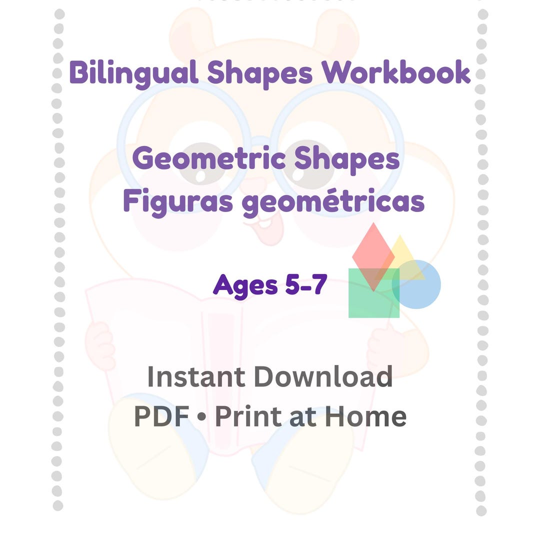 Bilingual Shapes Workbook Ages 5-7 | English Spanish | Geometric Shapes ...