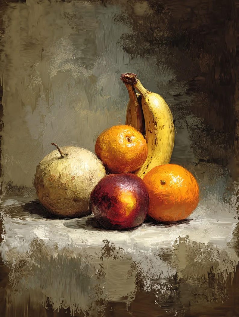Fruit Still Life Painting, Classic Kitchen Art - Etsy