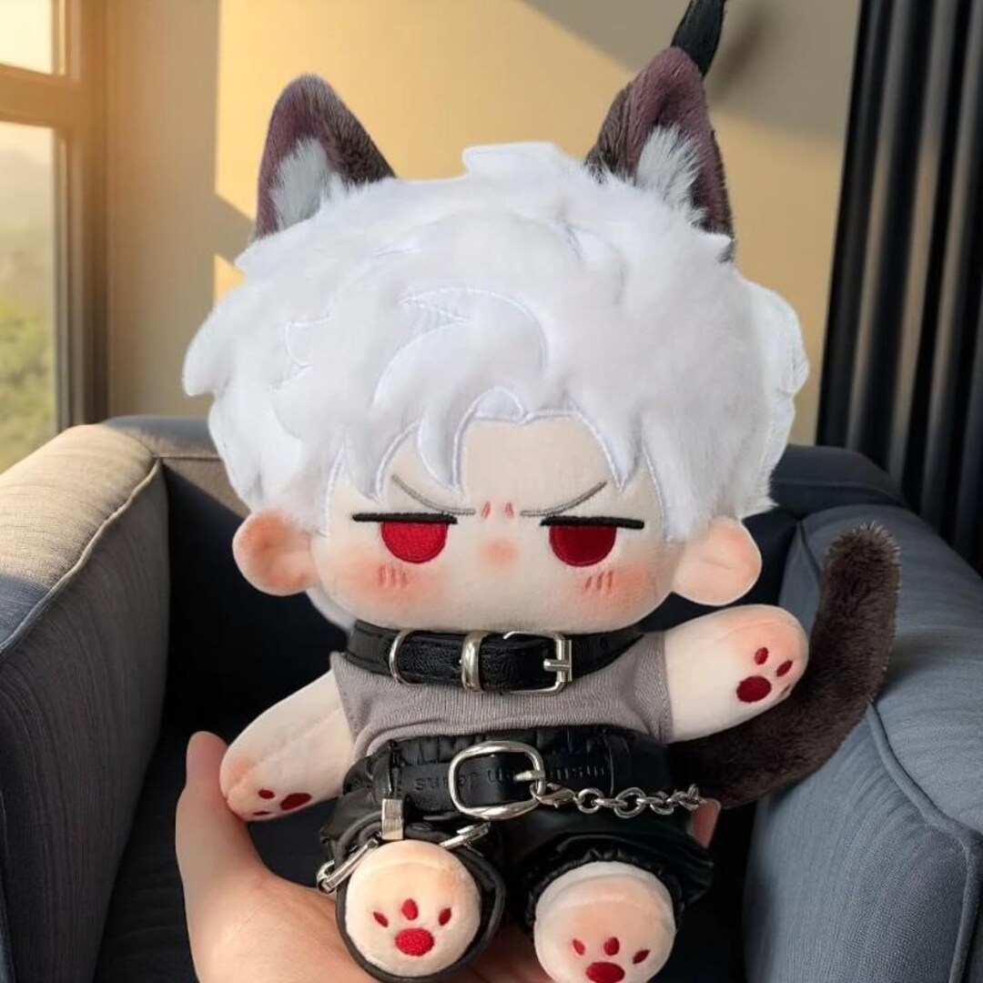 20cm Anime Game Love and Deepspace Sylus Kawaii Angry Face Cosplay Cotton Doll Body With Ears ...