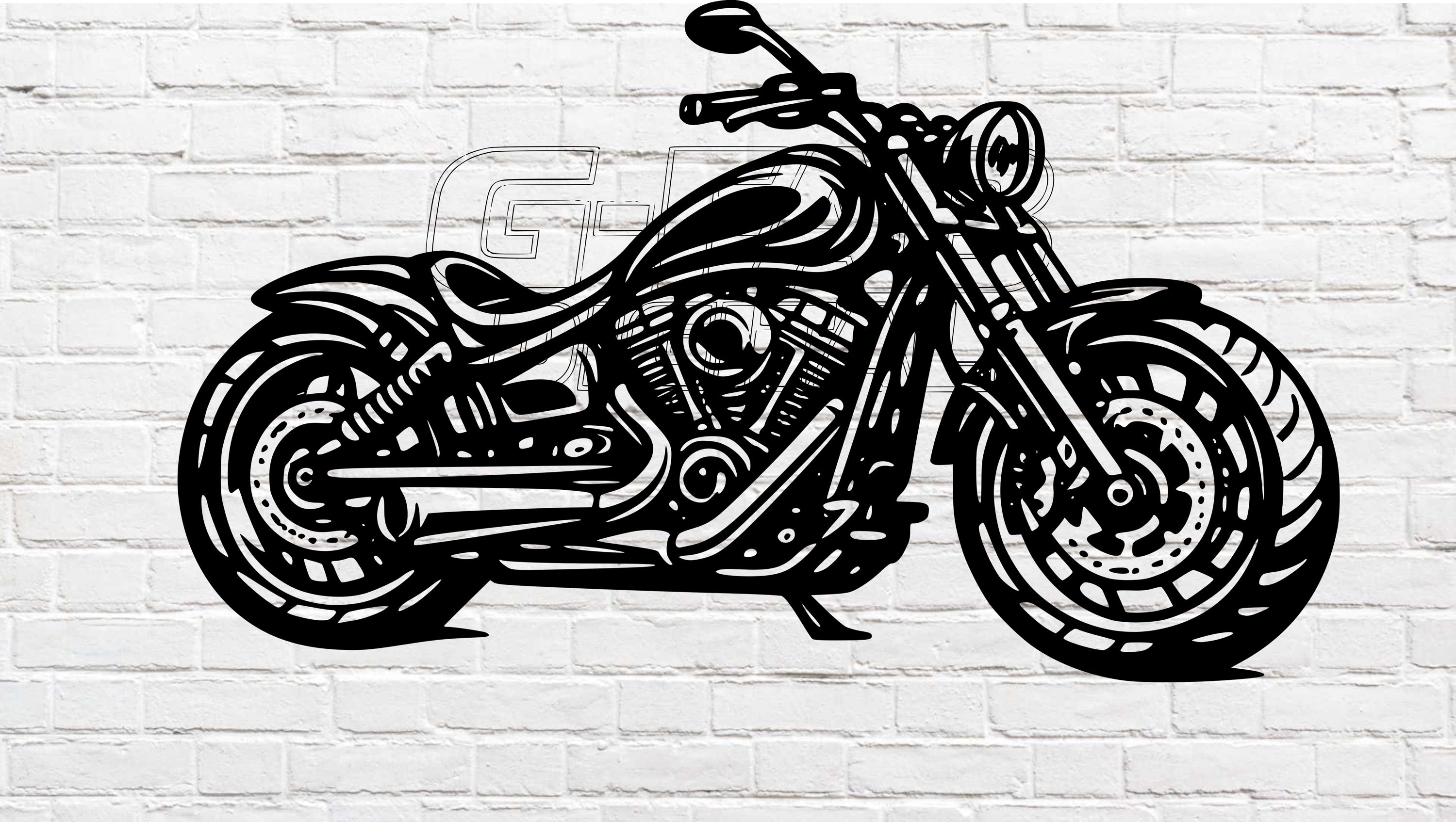 Motorcycle CNC Plasma Cut File | Metal Wall Art Design Dxf Files for ...