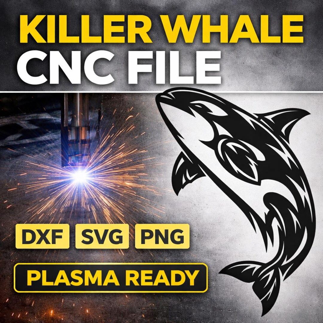 Killer Whale CNC Plasma File | Orca Dxf Svg Png Cut File | Metal Wall ...