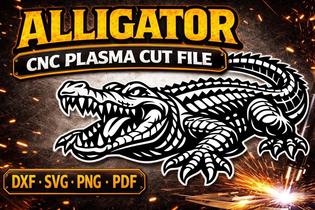 Alligator CNC Plasma Cut File | Dxf Svg Png | Metal Wall Art | Reptile ...
