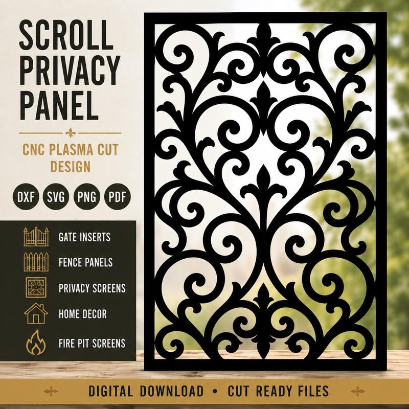 Metal Scroll Dxf - Etsy