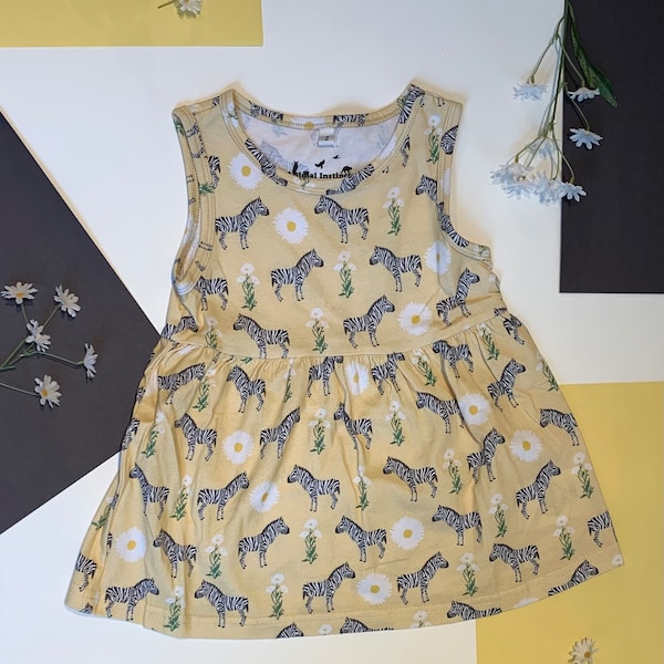 Yellow Zebra Printed Dress - Etsy
