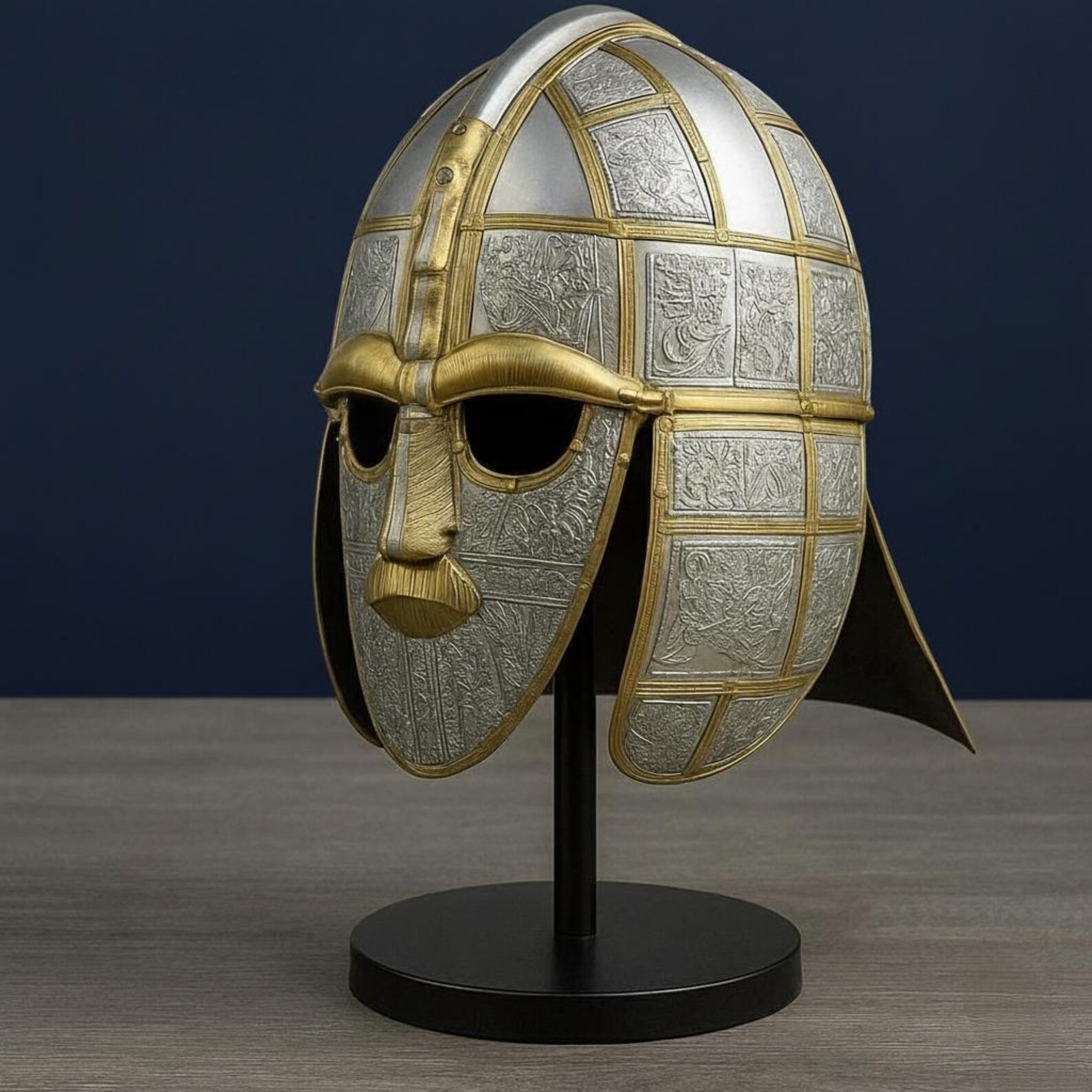 Sutton Hoo Style Anglo Saxon Helmet With Display Stand – Handcrafted ...