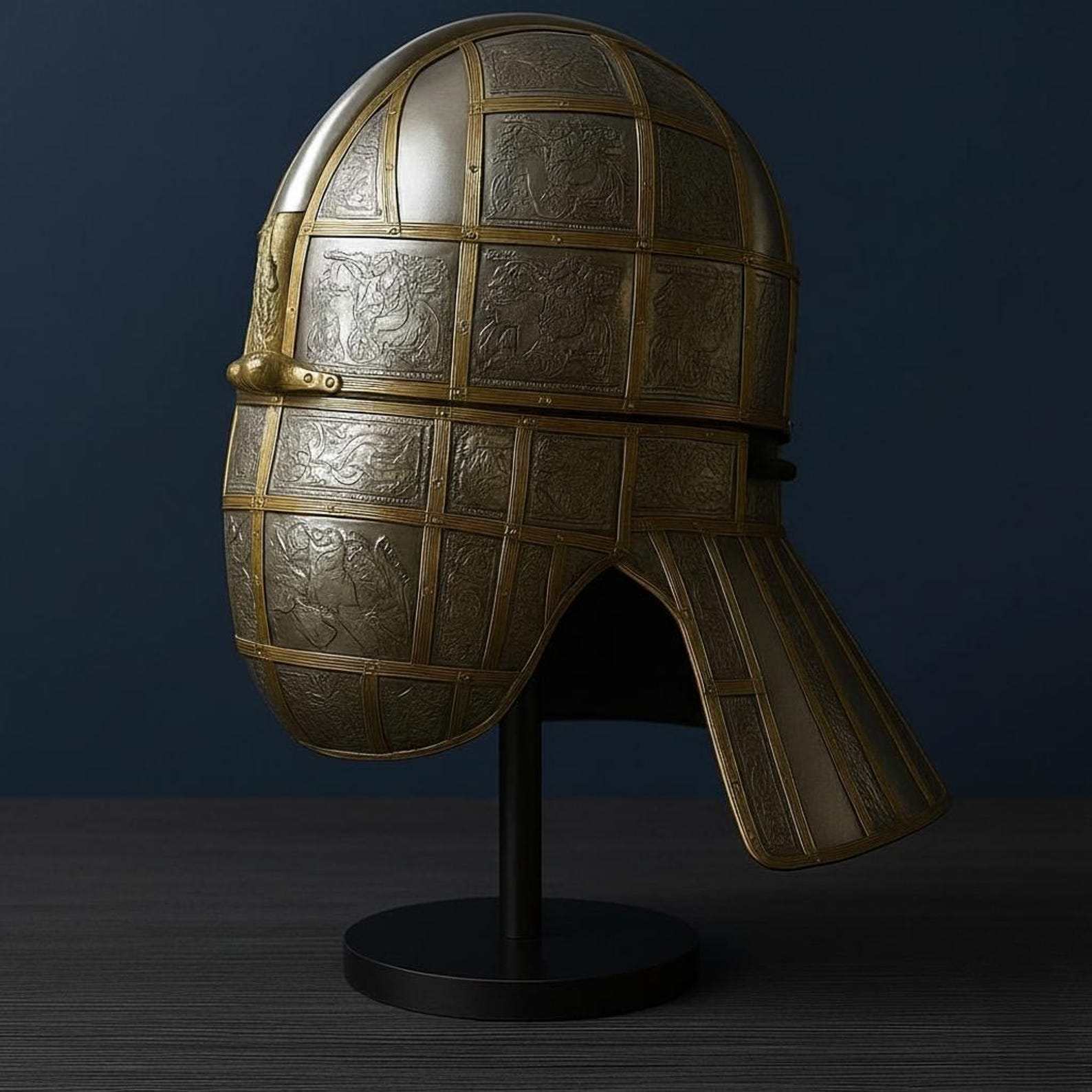 Sutton Hoo Style Anglo Saxon Helmet With Display Stand – Handcrafted ...