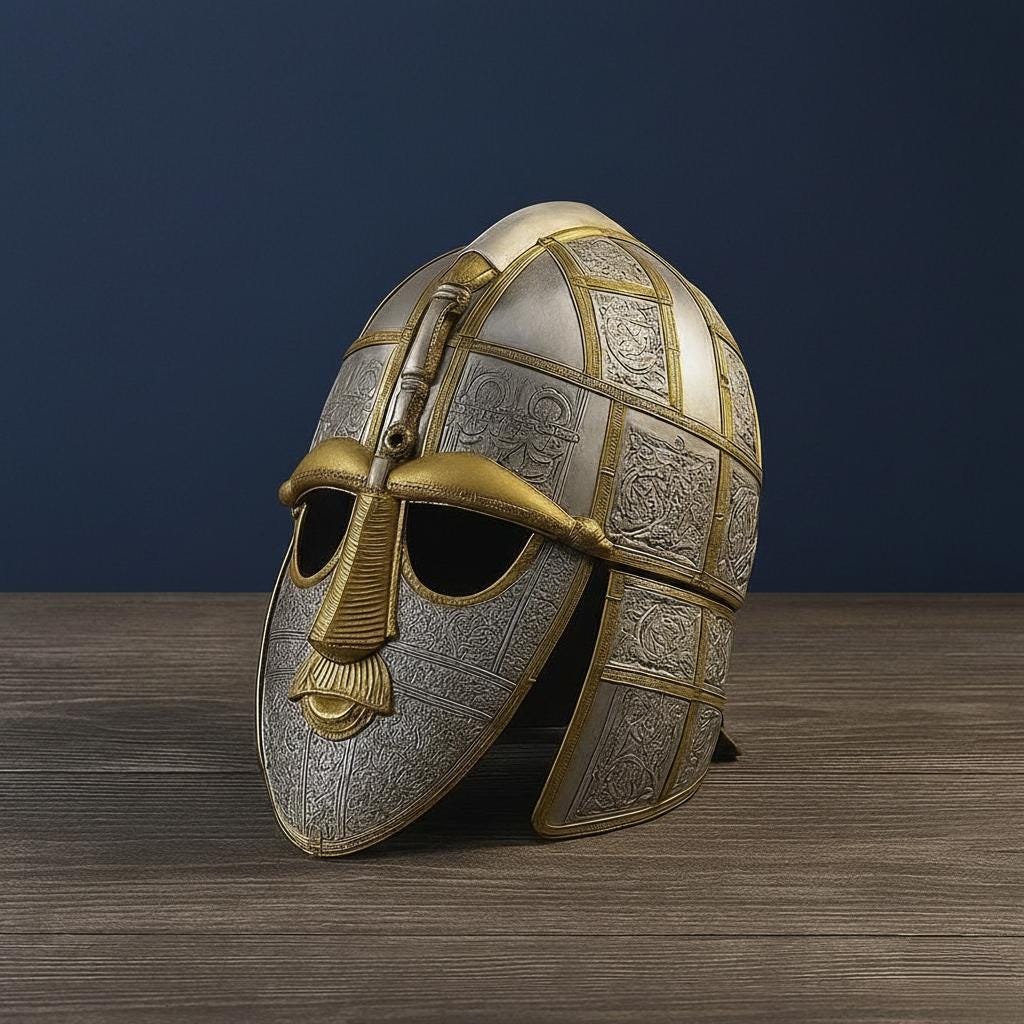 Sutton Hoo Style Anglo Saxon Helmet With Display Stand – Handcrafted ...