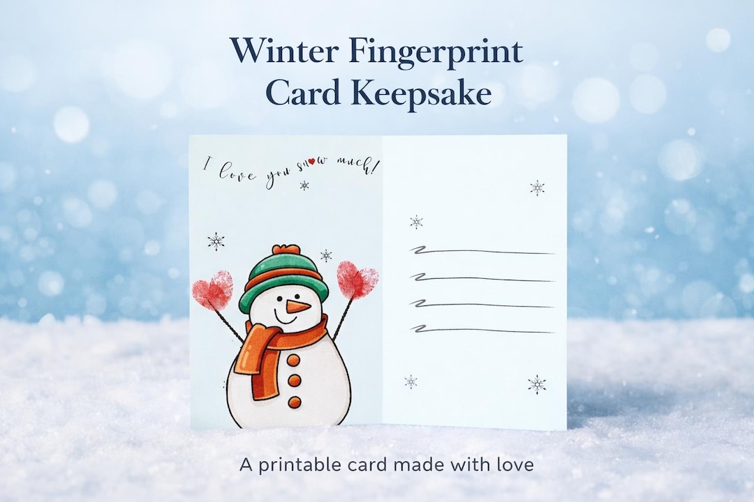 Winter Handprint & Fingerprint Activity, Snowman Card and Frame ...
