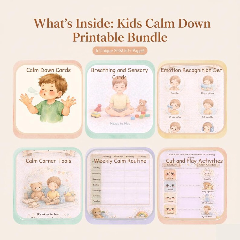 Emotional Regulation/calm Down Toolkit for Kids/sensory Cards/calm ...