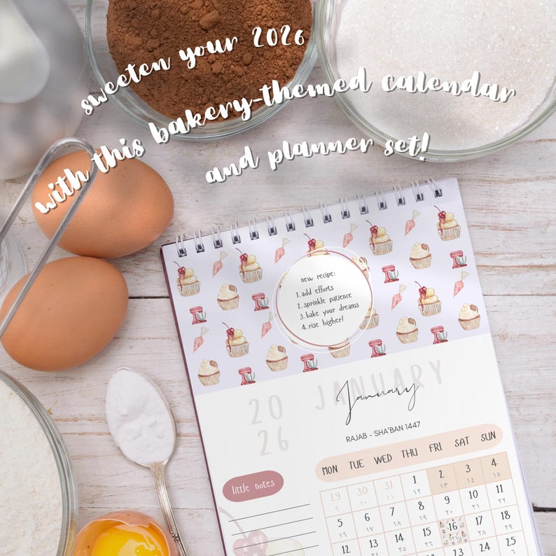 2026 Islamic Calendar | Bakery-themed Planner (printable PDF) - Etsy UK