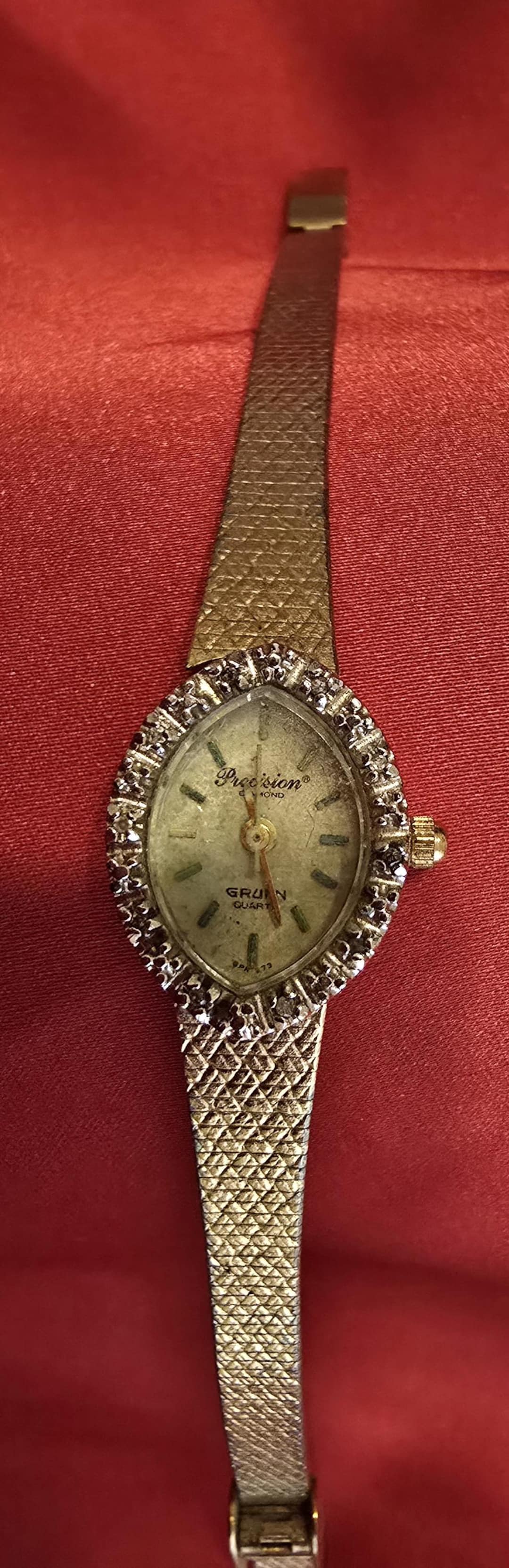 Vintage Gruen Precision Diamond Quartz Ladies Watch – Non-working ...