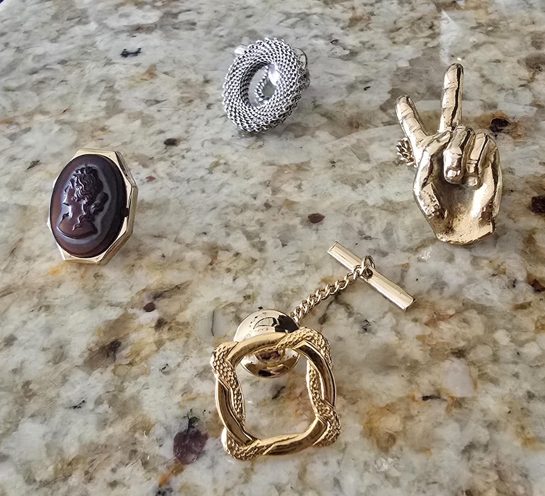 Vintage Tie Tack Collection – Set of 4 Mid-century Designs - Etsy