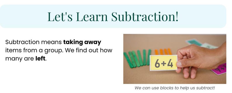 Autism-friendly Subtraction Worksheets | Ages 4–6 | Low Stimulation ...