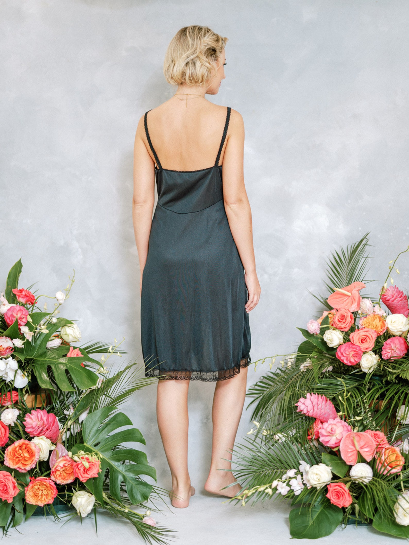 Vintage 60s 70s Black Lace Sheer Neglige Nightgown Bridal - Etsy