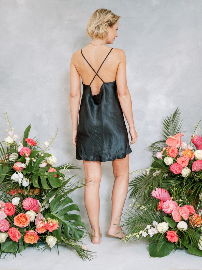 Vintage Black Lace Bow Tie Sheer Boudoir Lingerie Nightgown - Etsy