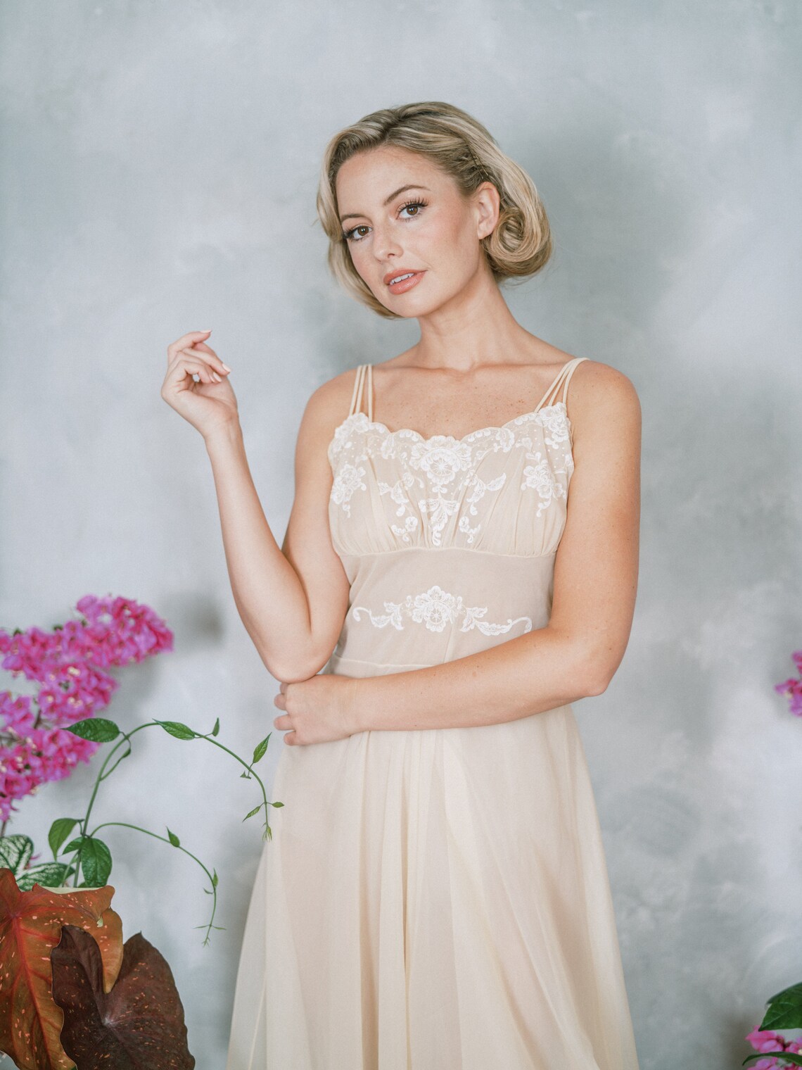 Vintage 60s Cream Sheer Lace Lingerie Nightgown Bridal Boudoir Etsy Uk
