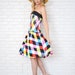 Vintage 90s Checkerboard Dress Sweetheart Neckline Full - Etsy