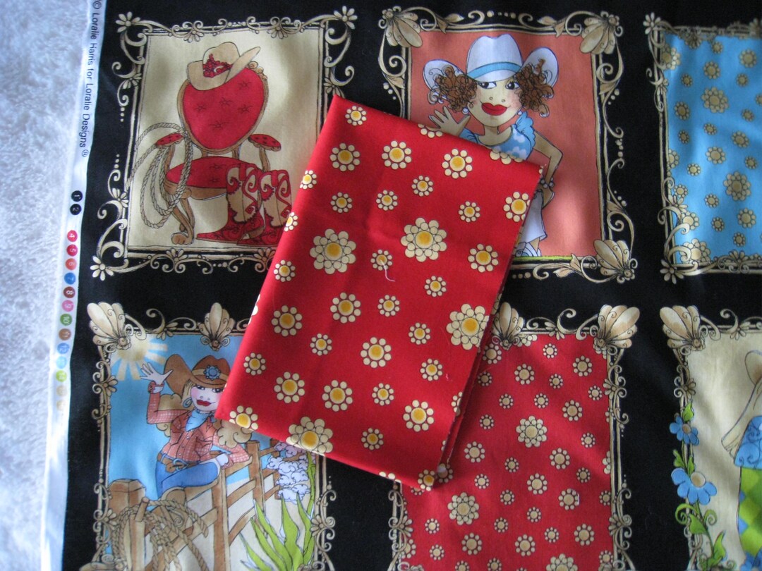 Loralie Design - Whoa Girl - Quilting and Crafting Fabric - Plus Red ...