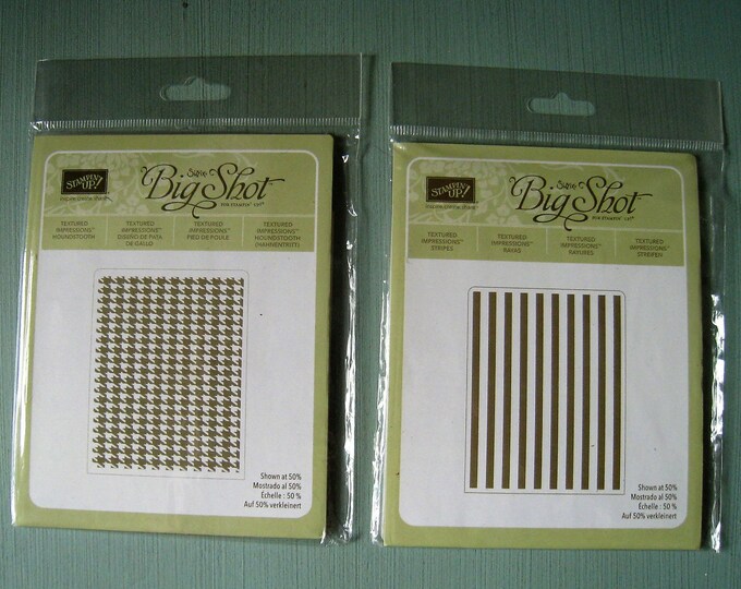 Two Embossing Folders Set Stampin up Big Shot Stripes Houndstooth - Etsy