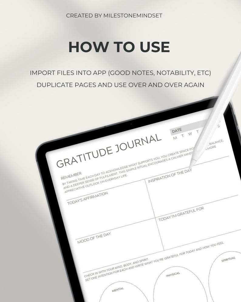 Weekly Gratitude Journal Printable Template, Gratitude Diary, Daily ...