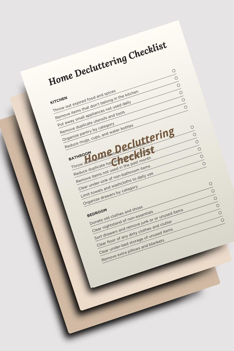 Home Decluttering Checklist Printable | Declutter Planner for Whole ...