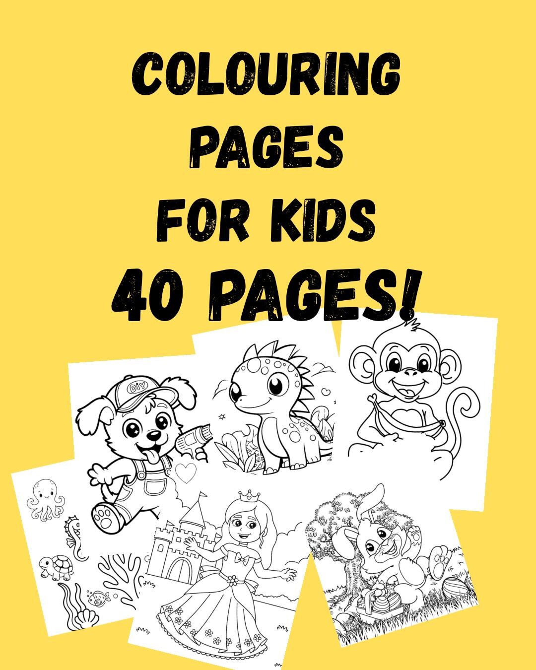 40 Colouring Pages for Kids! Boys and Girls, All Ages - Etsy