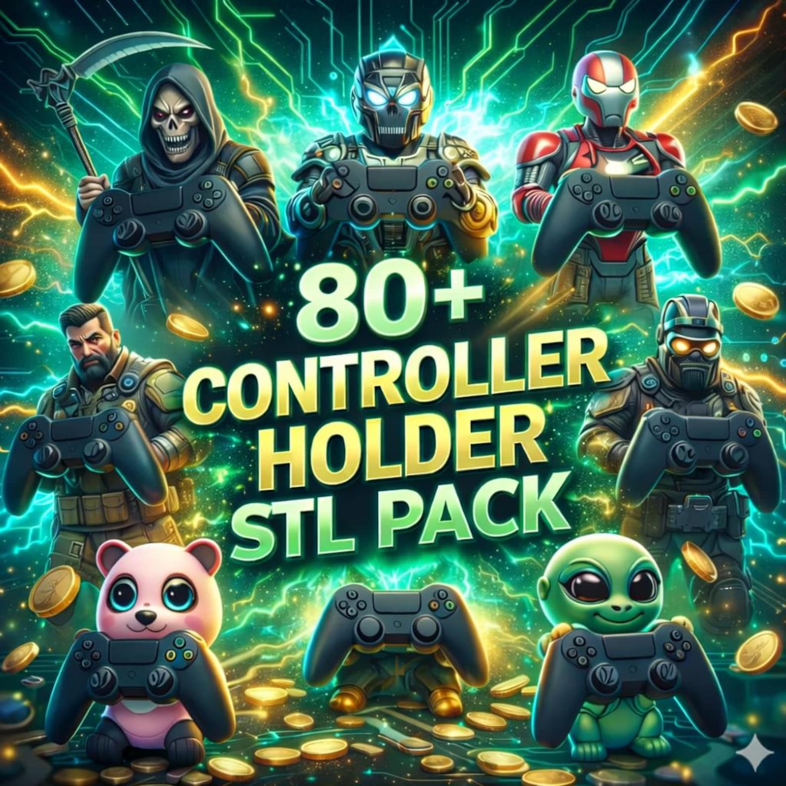 80+ Controller Stand STL Files Bundle | Digital 3D Print Models for PS5 ...