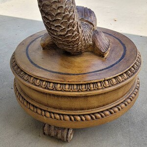 Asian Chinoiserie Dolphin Koi Fish Side Table With Drawer Eclectic ...