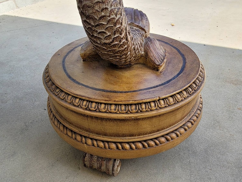 Asian Chinoiserie Dolphin Koi Fish Side Table With Drawer - Etsy