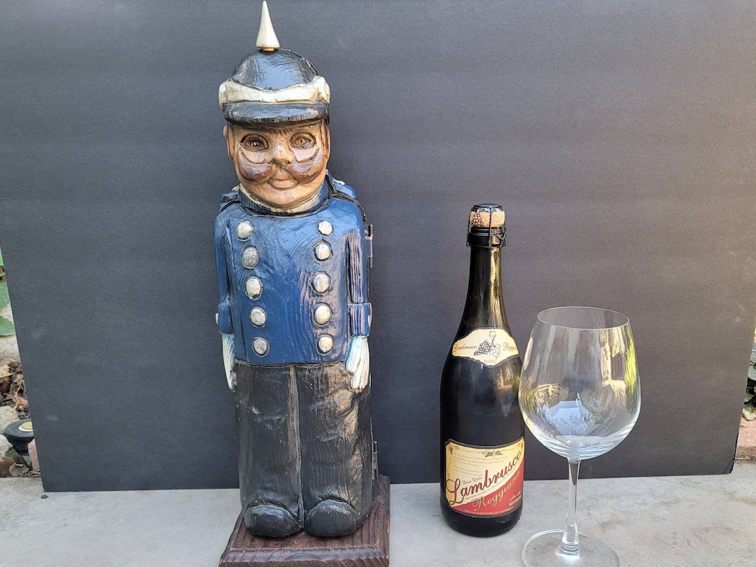 Mid Century Wooden Soldier Wine Bottle Holder | Made in Spain, Possibly ...
