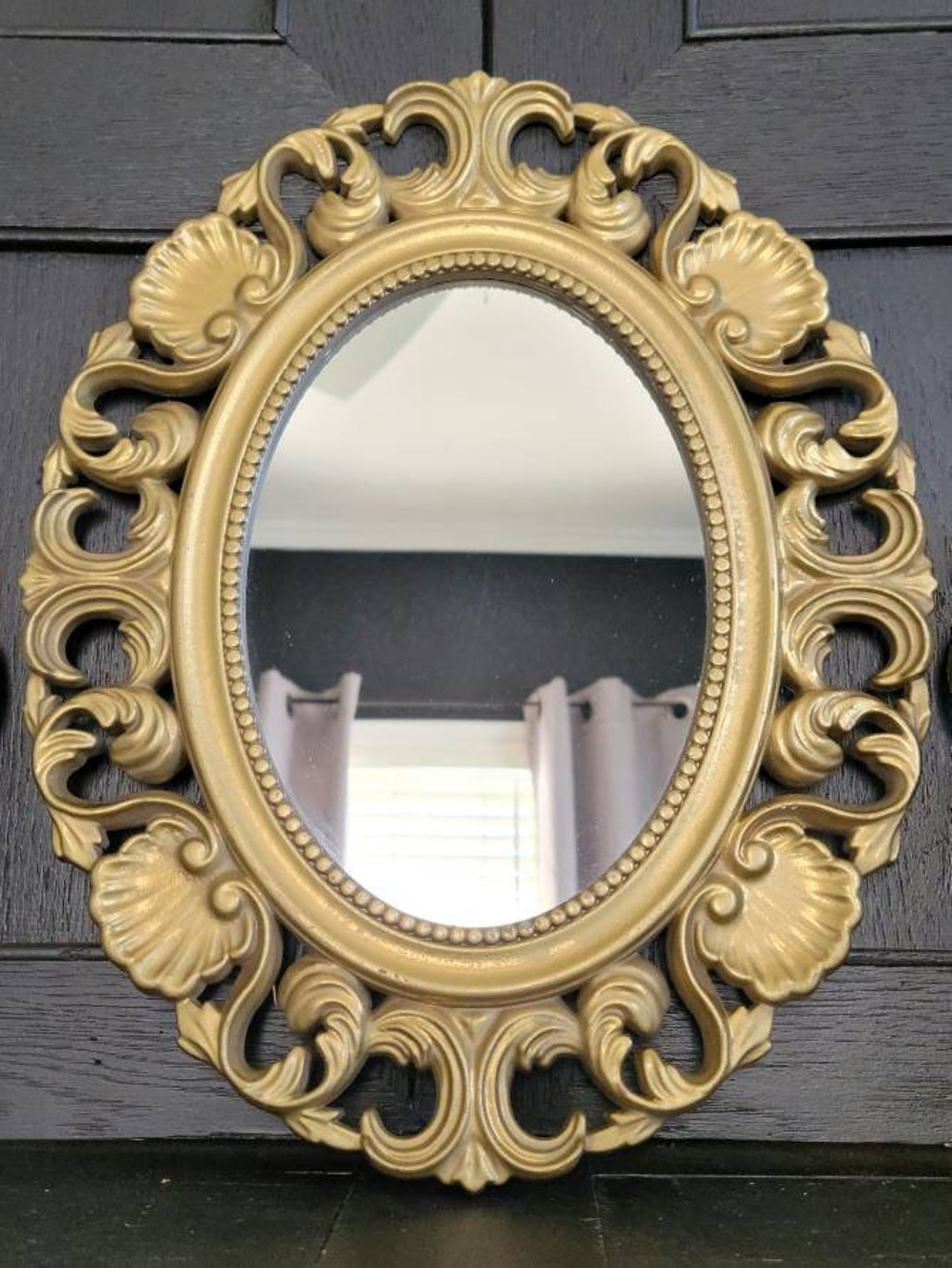 Vintage 19 Ornate Gold Clam Shell Wall Mirror With Pair | Etsy