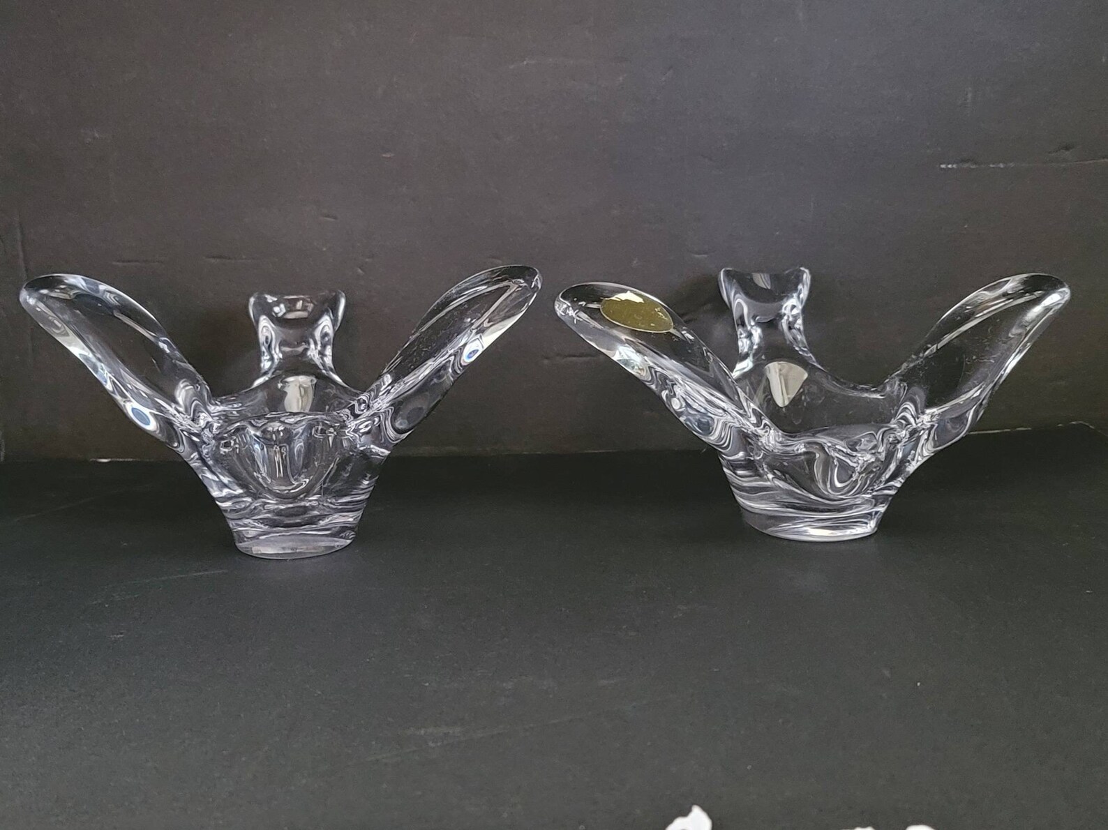 Pair of Vintage Princess House Crystal Doves | French Leaded Crystal ...