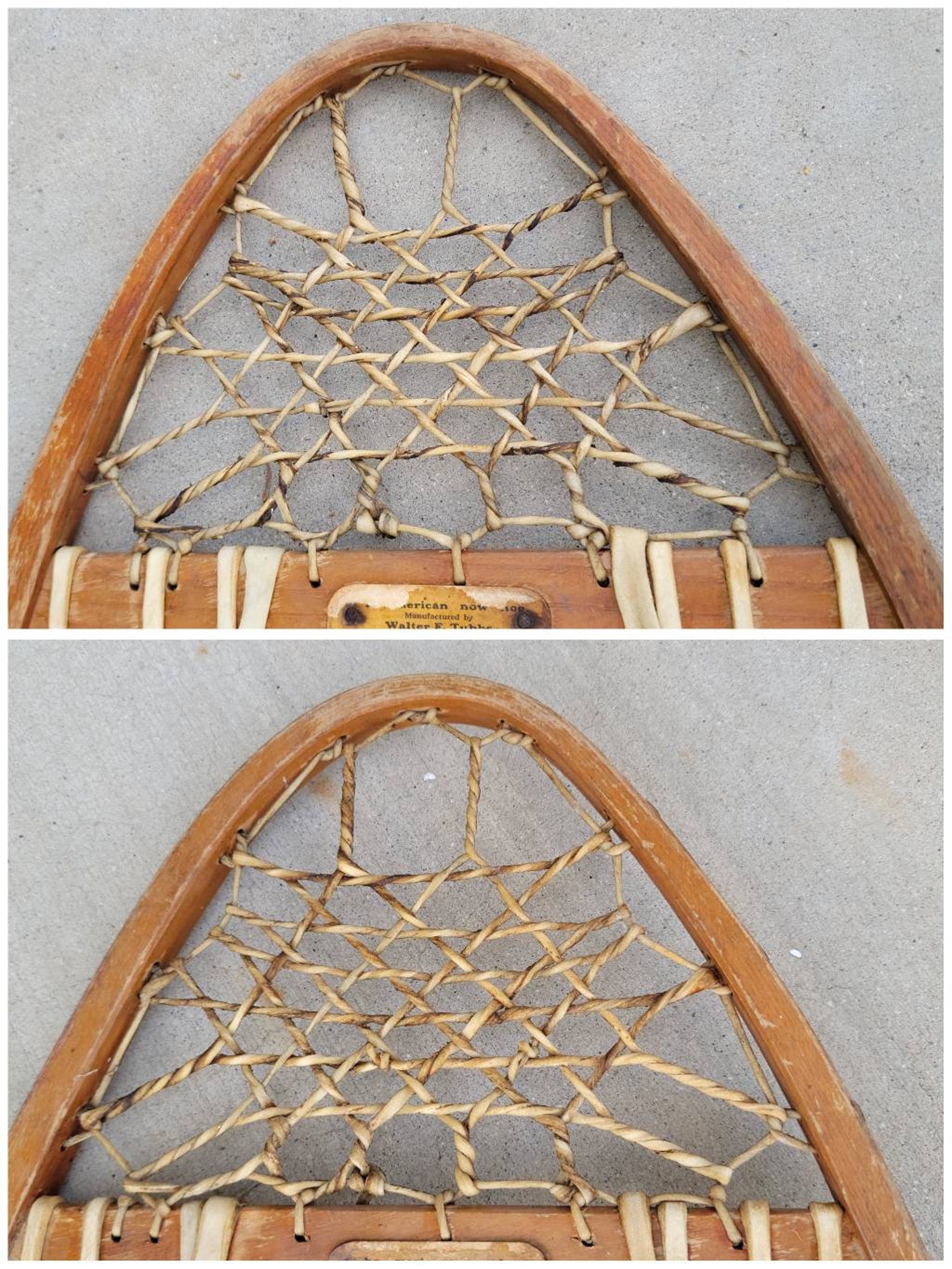 Pair of Vintage Rustic Leather and Wood Snow Shoes The | Etsy